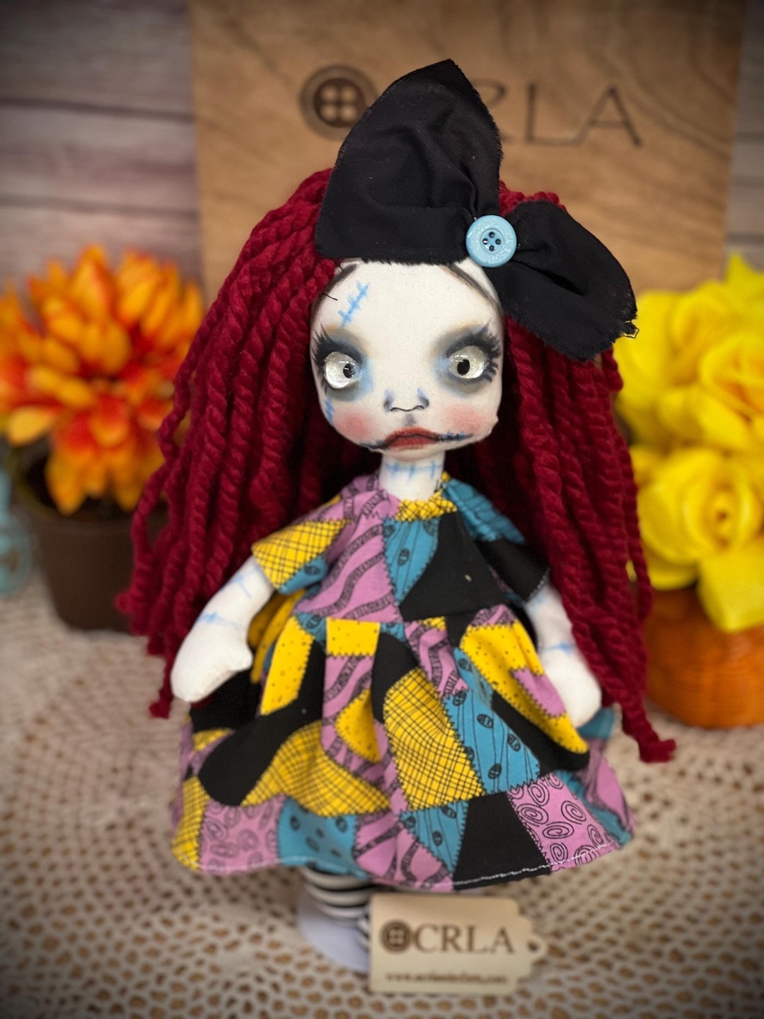 RESERVE Gothic Raggedy SALLY Doll Ooak/home Decor/cute/goth/glass ...
