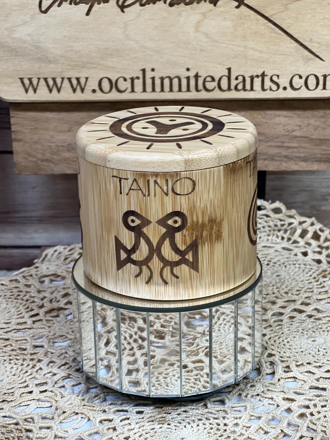 Bamboo Laser Engraved TAINO Symbols Spice Container/caribean Kitchen ...
