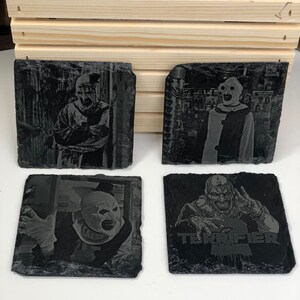 Horror Movie Inspired TERRIFIER/ Art the Clown/ Set of 4 Salate Stone ...