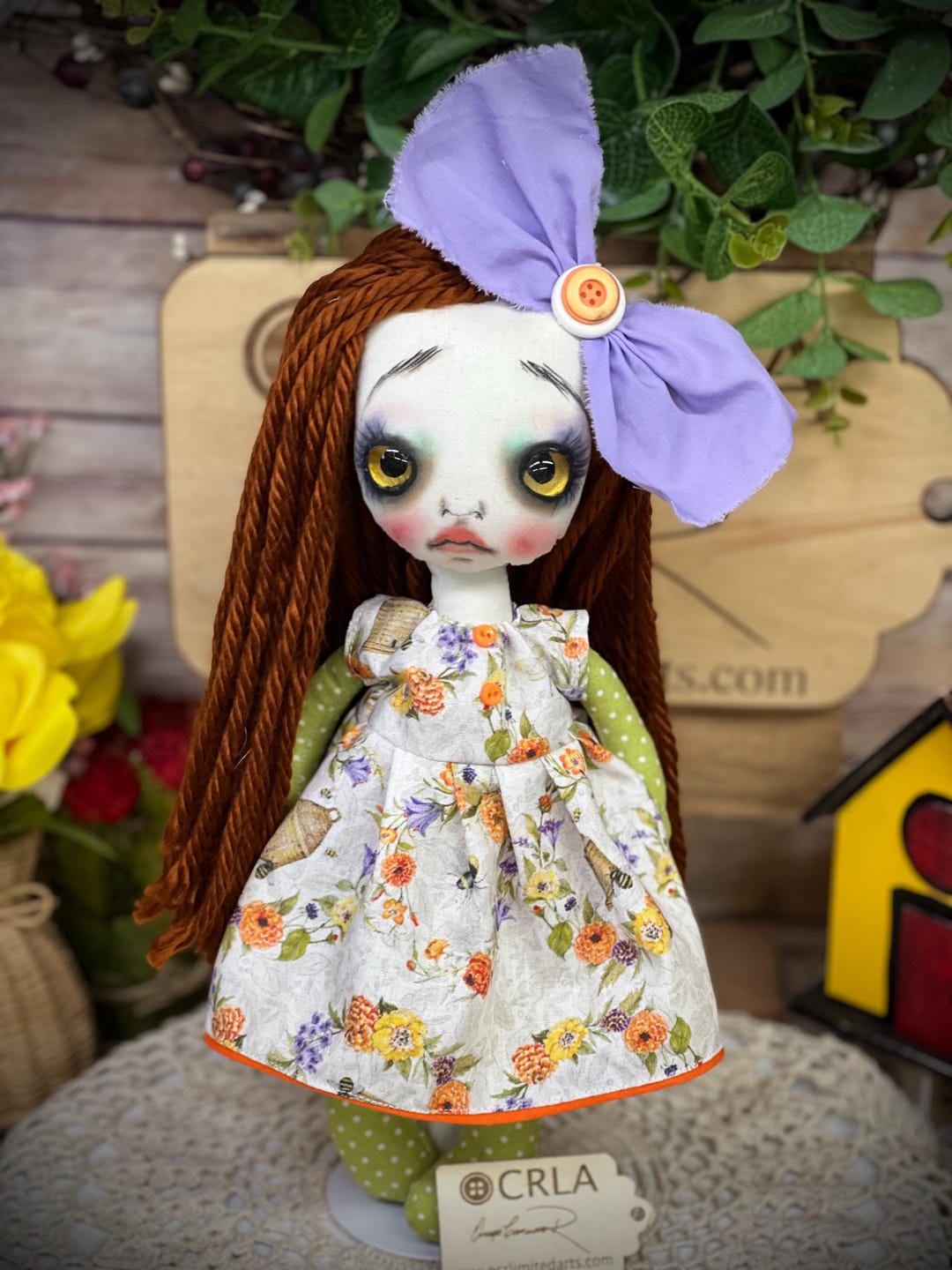 RESERVE Creepy Cute Raggedy Doll BEA Ooak/home Decor/follow Me Eyes ...