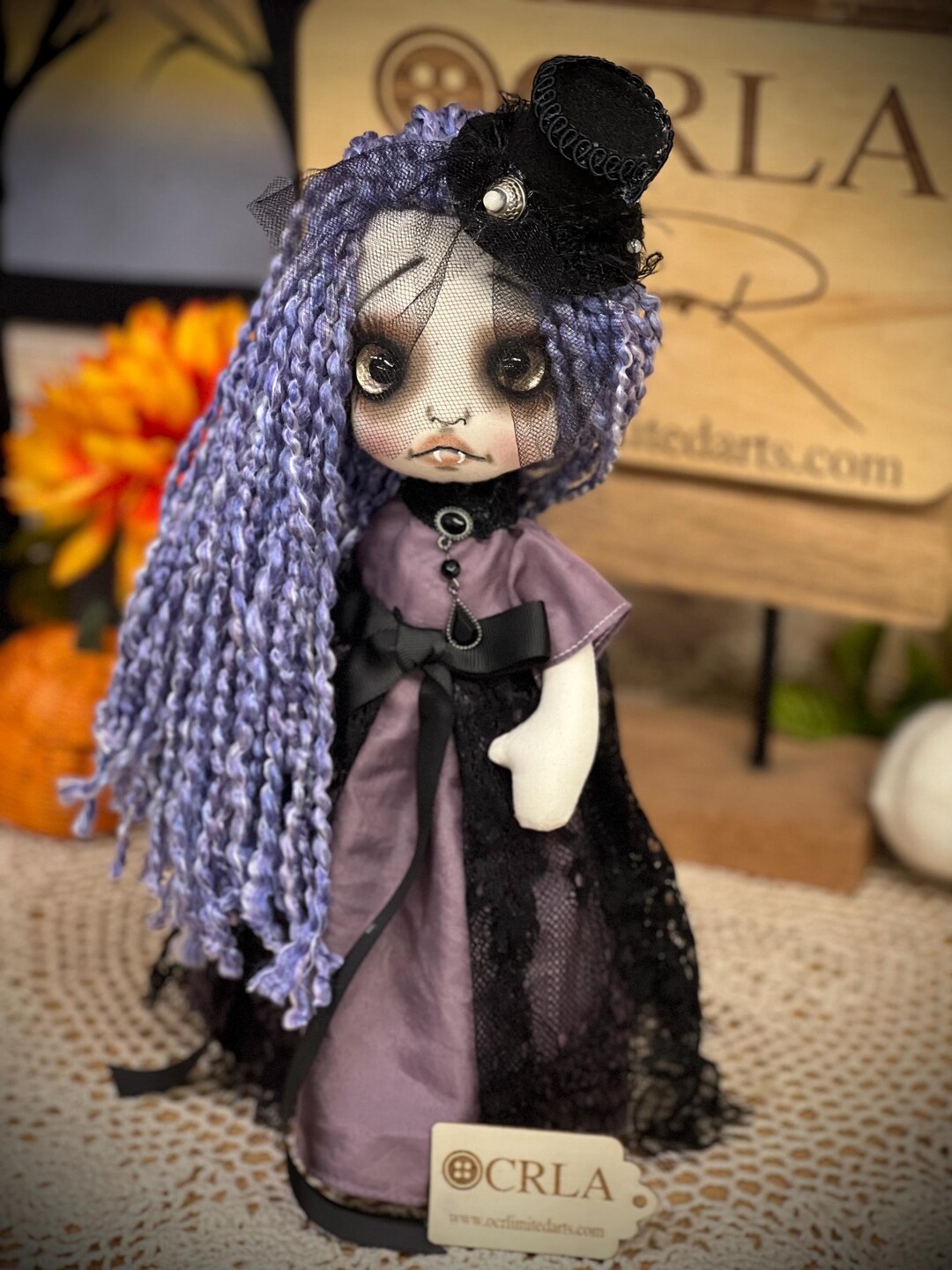 Victorian Gothic Raggedy Vampire Doll LILAC Ooak/home Decor/cute/goth ...