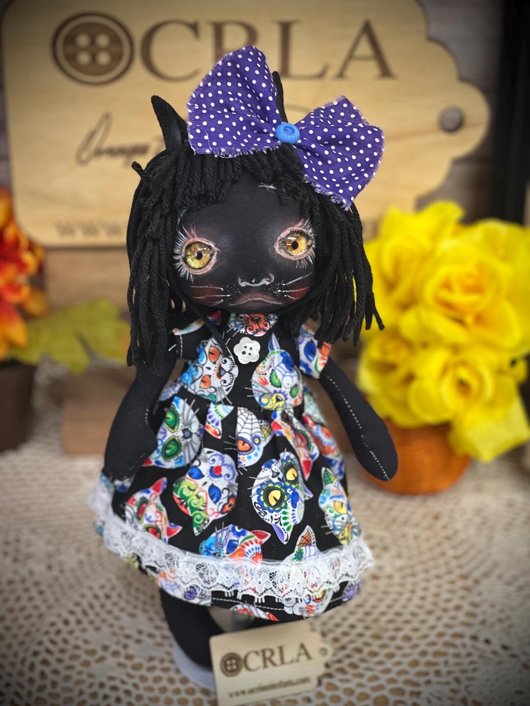 On SALE Gothic Raggedy Cat Doll ÓNIX Ooak/home Decor/cute/follow Me ...