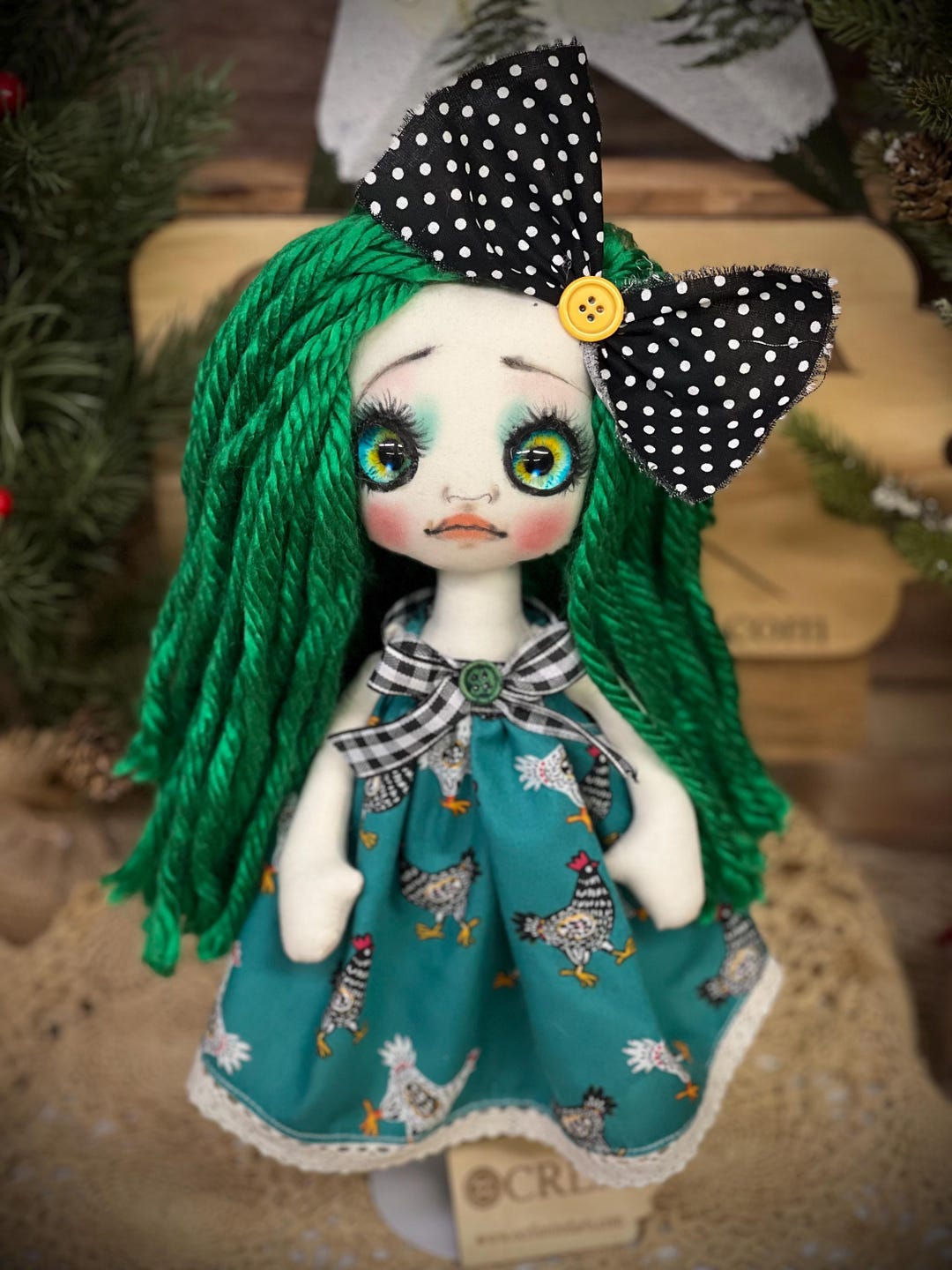 RESERVE Creepy Cute Raggedy Doll BERTHA Ooak/home Decor/handmade ...