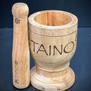 Solid Wood Laser Engraved TAINO Symbols Pestle & Mortar/caribean ...