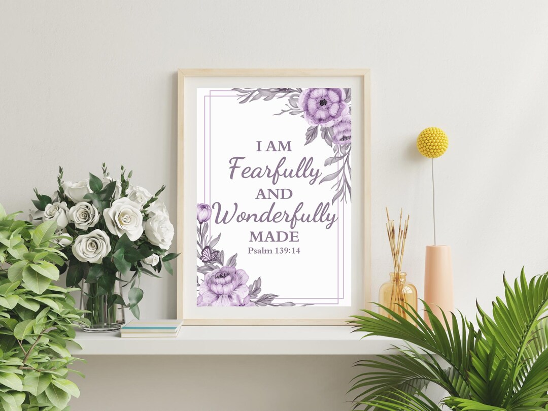 I Am Fearfully and Wonderfully Made Digital Wall Art, Fearfully and ...