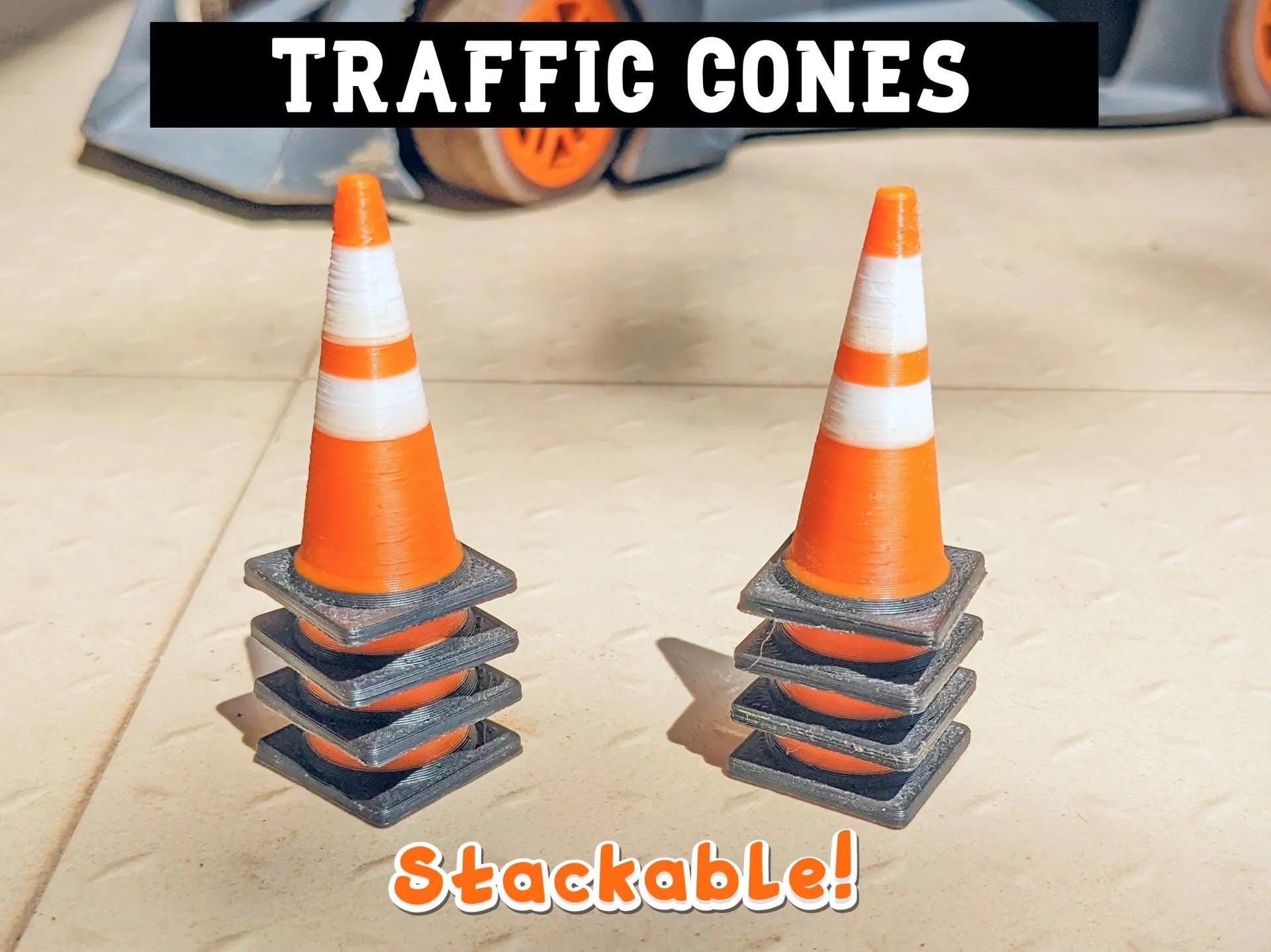 Traffic Cone - Stackable - Multiple Sizes - STL File - Digital File - Etsy