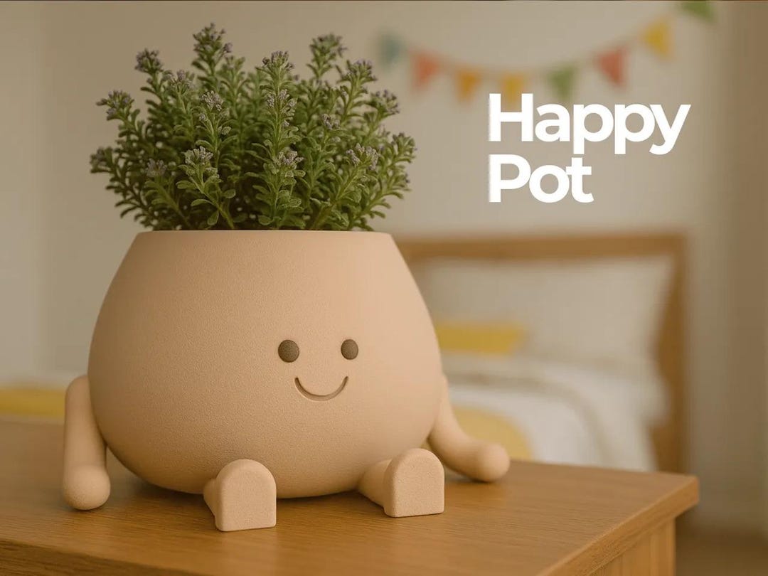 Happy Pot - Planter Pot - STL File - Digital File - Etsy