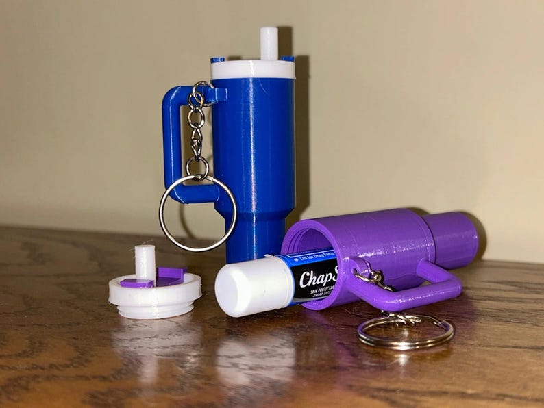 Mini Tumbler Chapstick Holder Keychain - Key Chain - Chapstick Holder ...