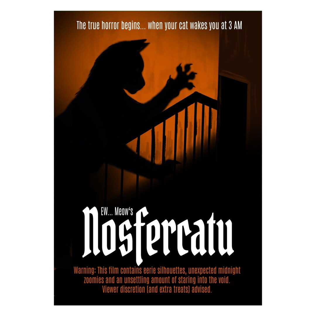 Nosfercatu – Funny Cat Horror Movie Poster Digital Download – Perfect ...