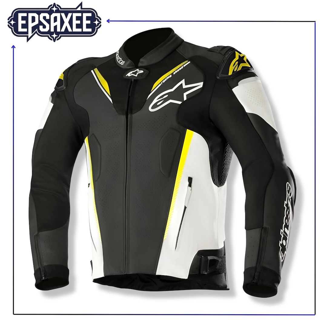 Men's Racing Leather Jacket, Motorcycle Riding Jacket, Sport Biker ...