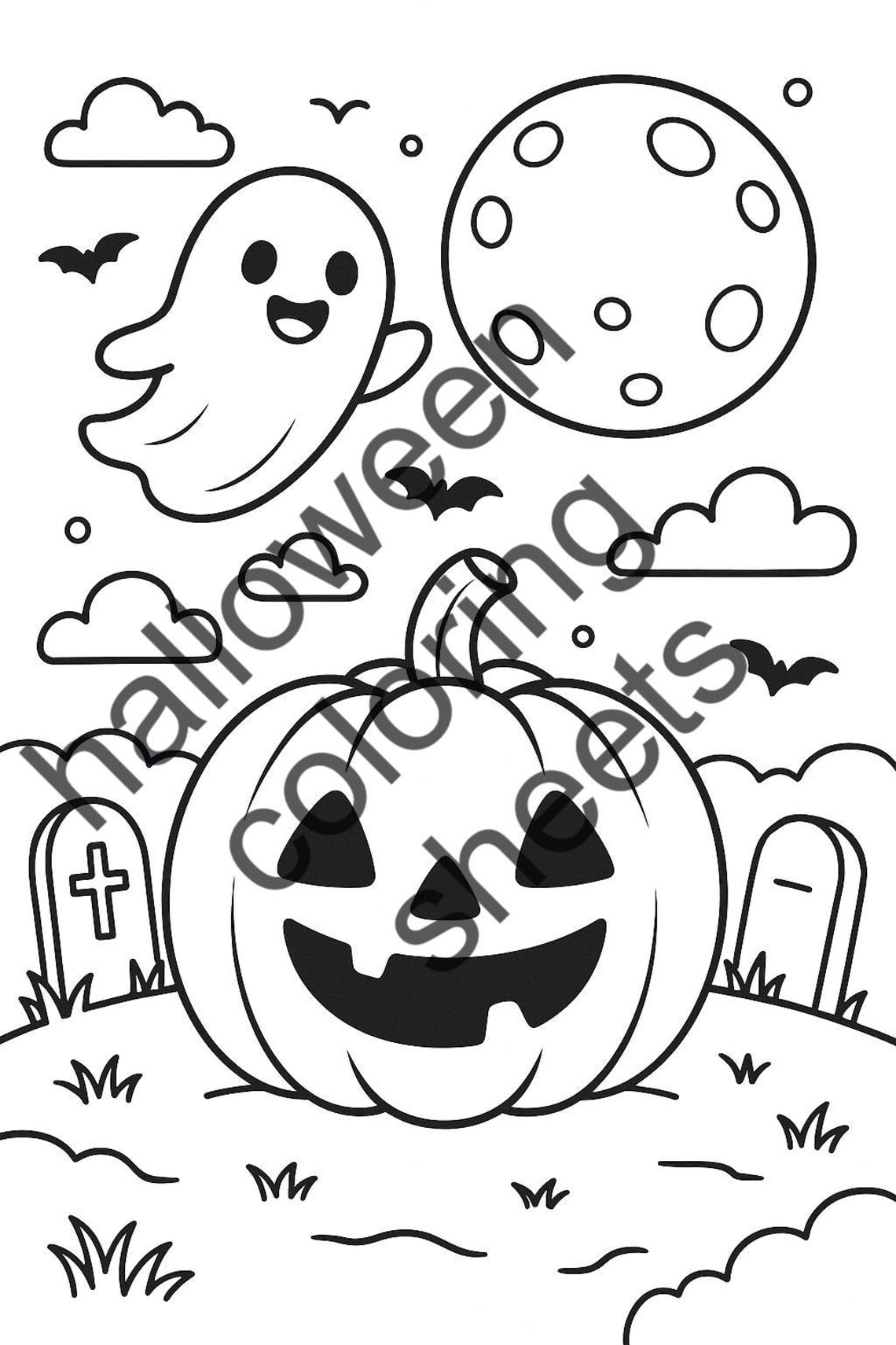 Cute and Fun Halloween Coloring Pages 12pc - Etsy