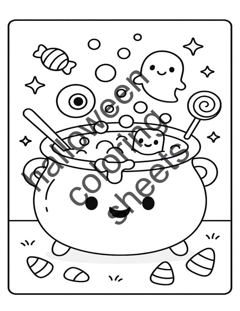 Cute and Fun Halloween Coloring Pages 12pc - Etsy