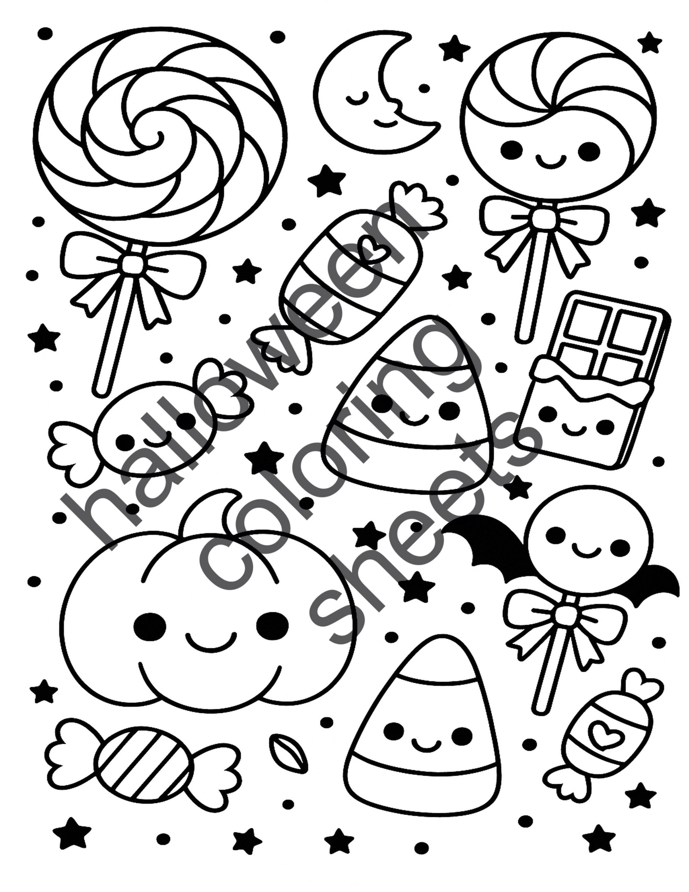 Cute and Fun Halloween Coloring Pages 12pc - Etsy