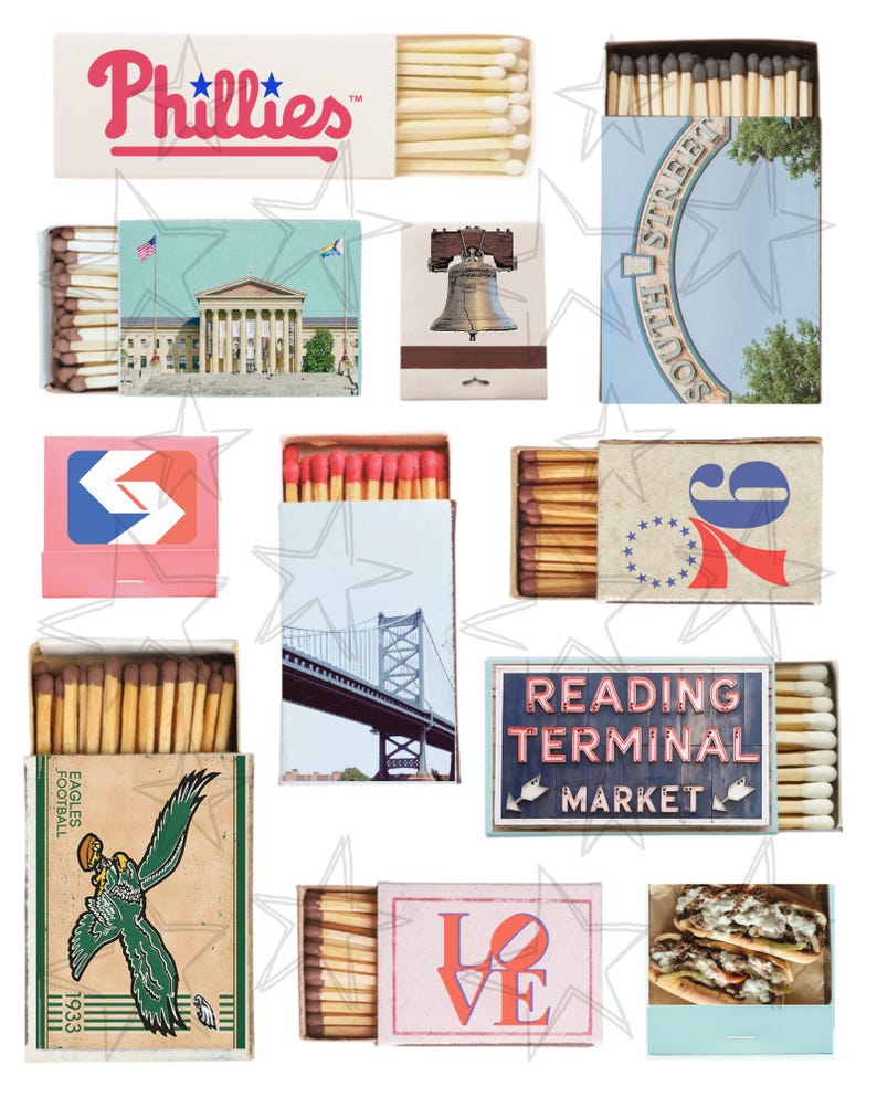 Philadelphia Matchbox Wall Art | Digital Wall Art | Iconic Landmarks ...