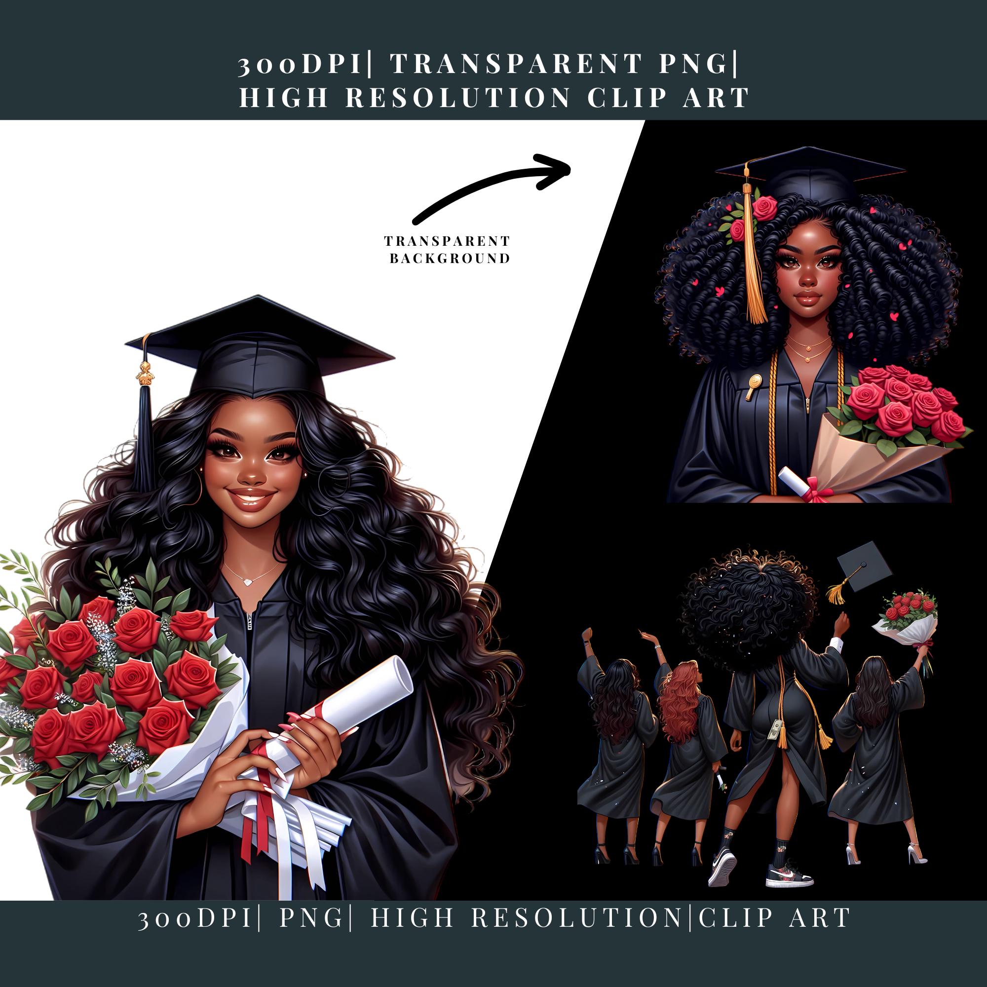 Graduate Clip Art | Graduation Clipart | Black Women Clip Art ...