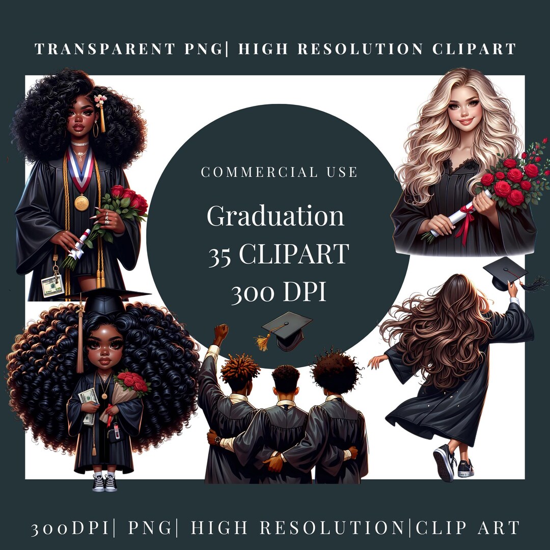 Graduate Clip Art | Graduation Clipart | Black Women Clip Art ...