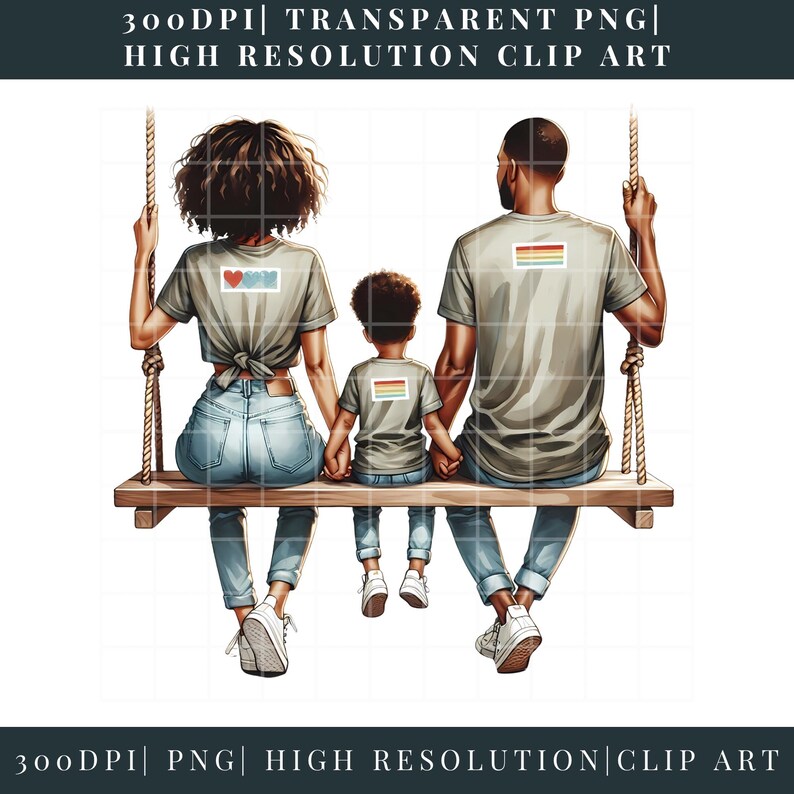 Family Back View | Watercolor Clipart Set | Family Illustration ...