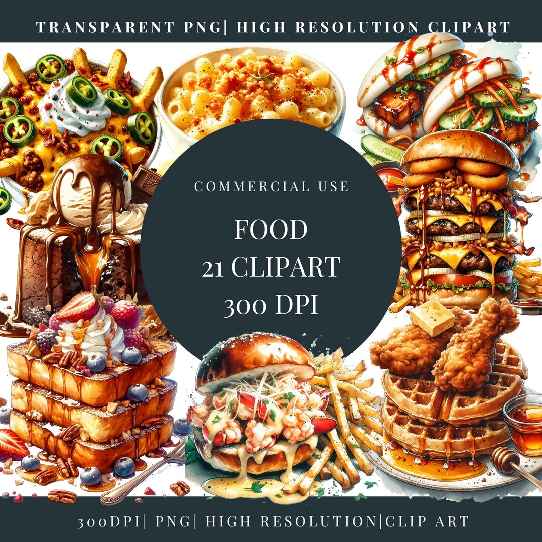 Food Digital Clipart | Digital Clipart | Goodnotes Stickers | Food ...