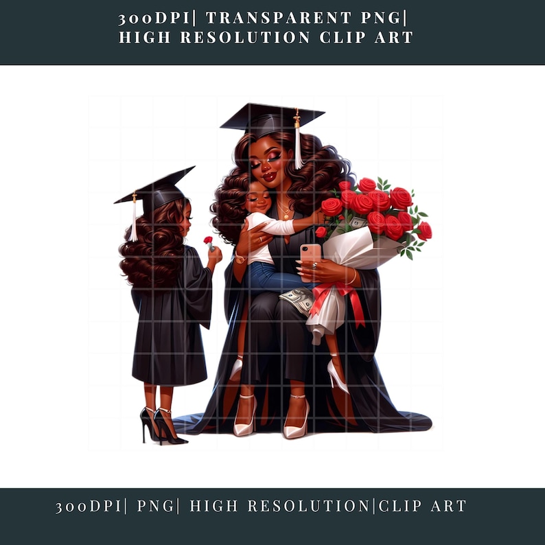 Graduate Clip Art | Graduation Clipart | Black Women Clip Art ...