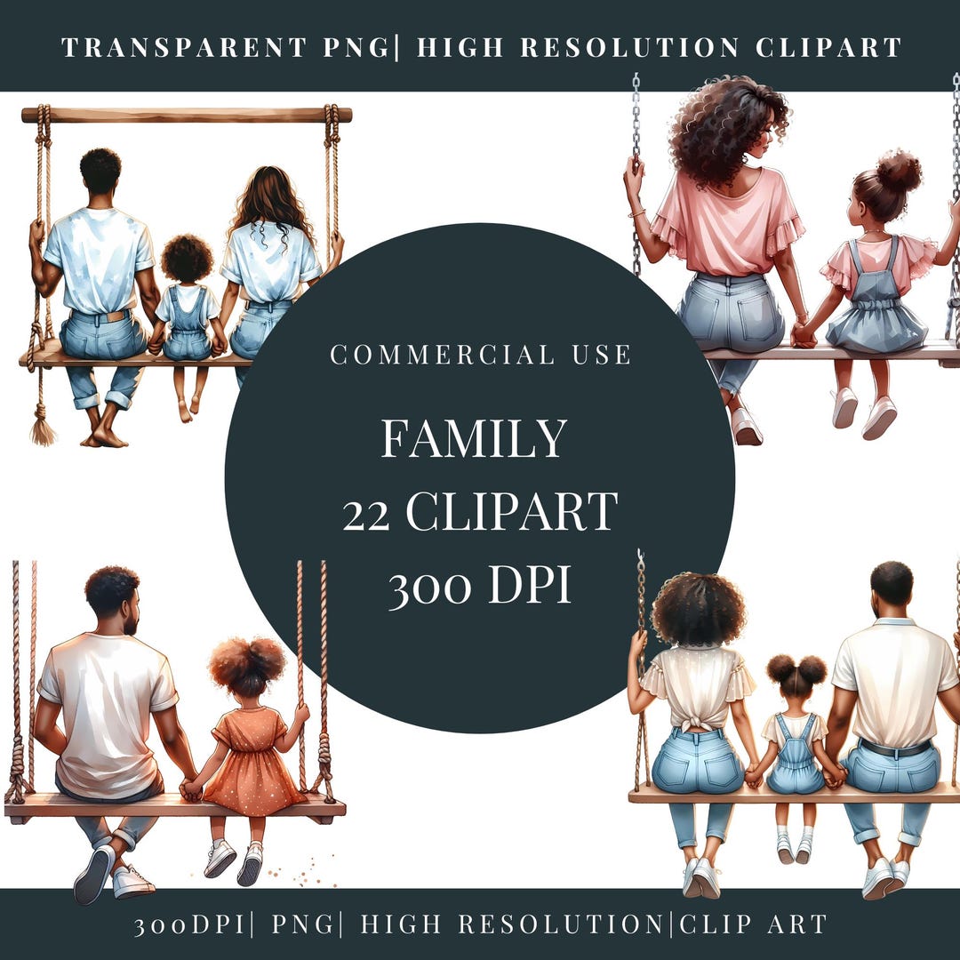 Family Back View | Watercolor Clipart Set | Family Illustration ...