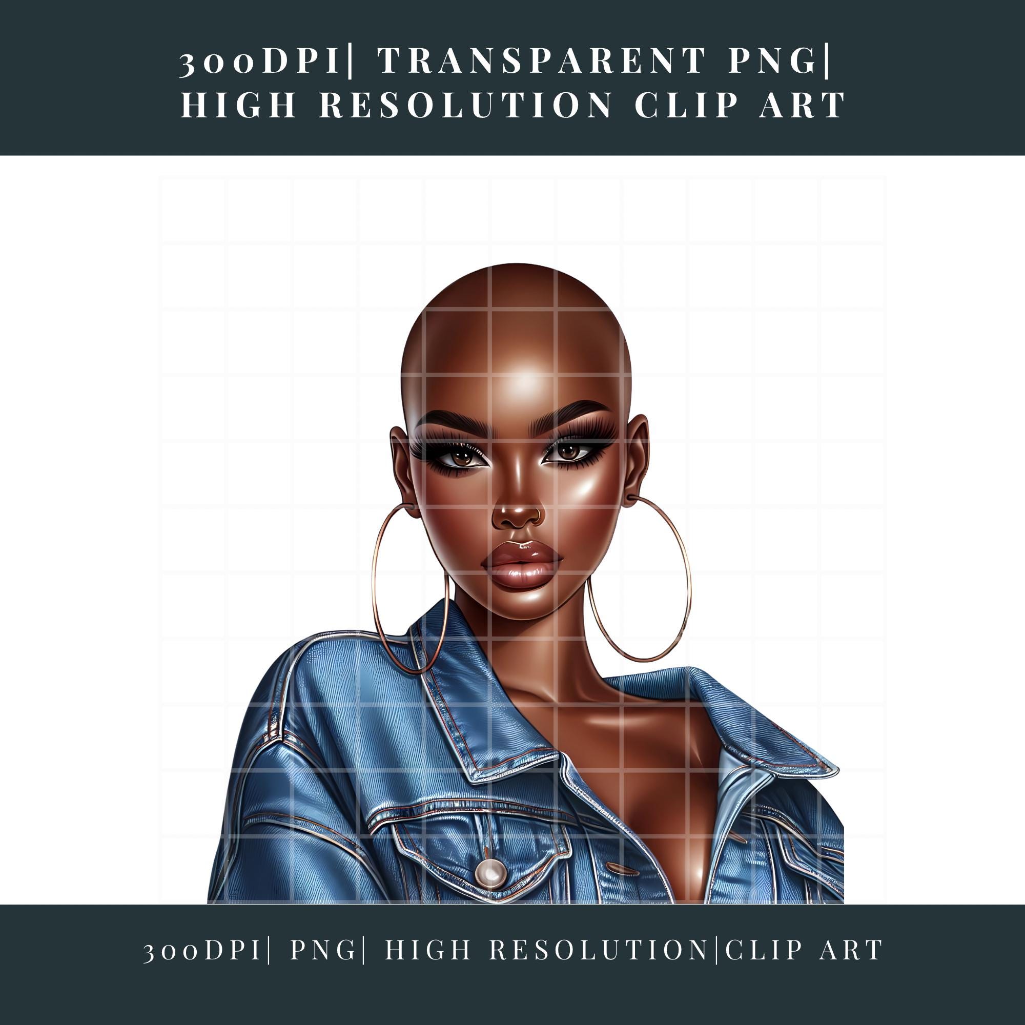 Afro Black Girl Clipart , PNG Women With Afro, Sublimation Png , Big ...