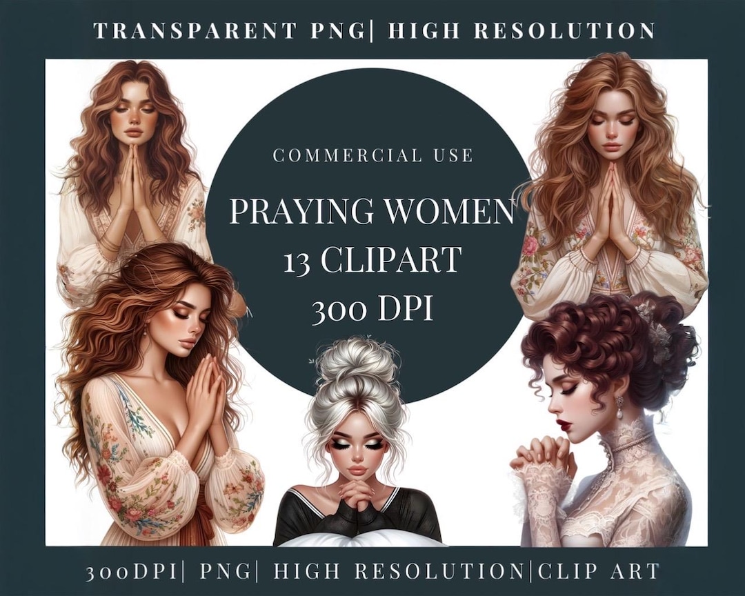 Women of Faith | Clipart Praying Girls PNG |blessed Girl Christian Clip ...