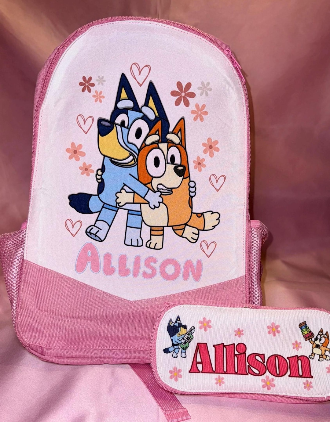 Personalized Bluey Backpack Set: Kids School Bag, Lunchbox & Pencil ...