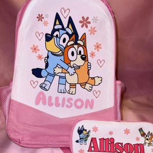 Personalized Bluey Backpack Set: Kids School Bag, Lunchbox & Pencil ...