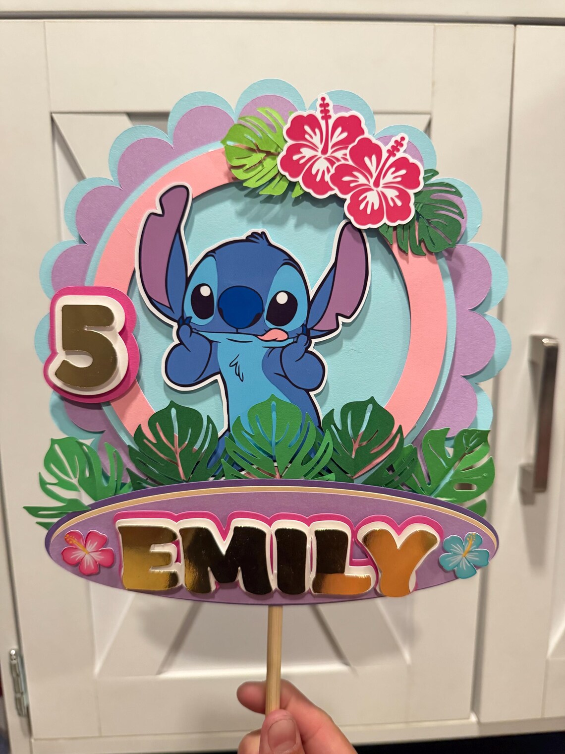 Personalized Stitch Birthday Cake Topper: Custom Name & Age - Etsy