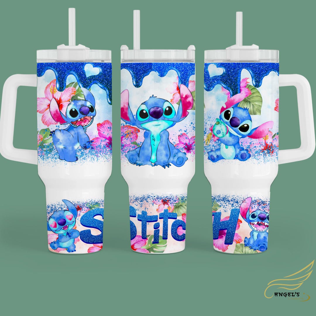 Stitch 40oz Tumbler Disney Lilo&stitch Tumbler Cup With Handle - Etsy