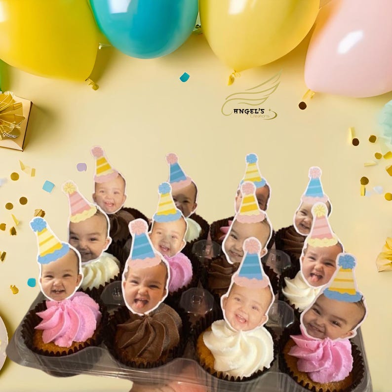 Custom Baby Face Cupcake Toppers: Personalized Party Decor, Set of 12 ...