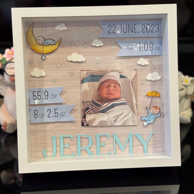 Personalized Baby Birth Stats Shadow Box: Keepsake Nursery Decor - Etsy