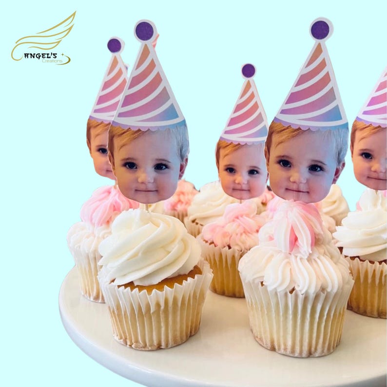 Custom Baby Face Cupcake Toppers: Personalized Party Decor, Set of 12 ...