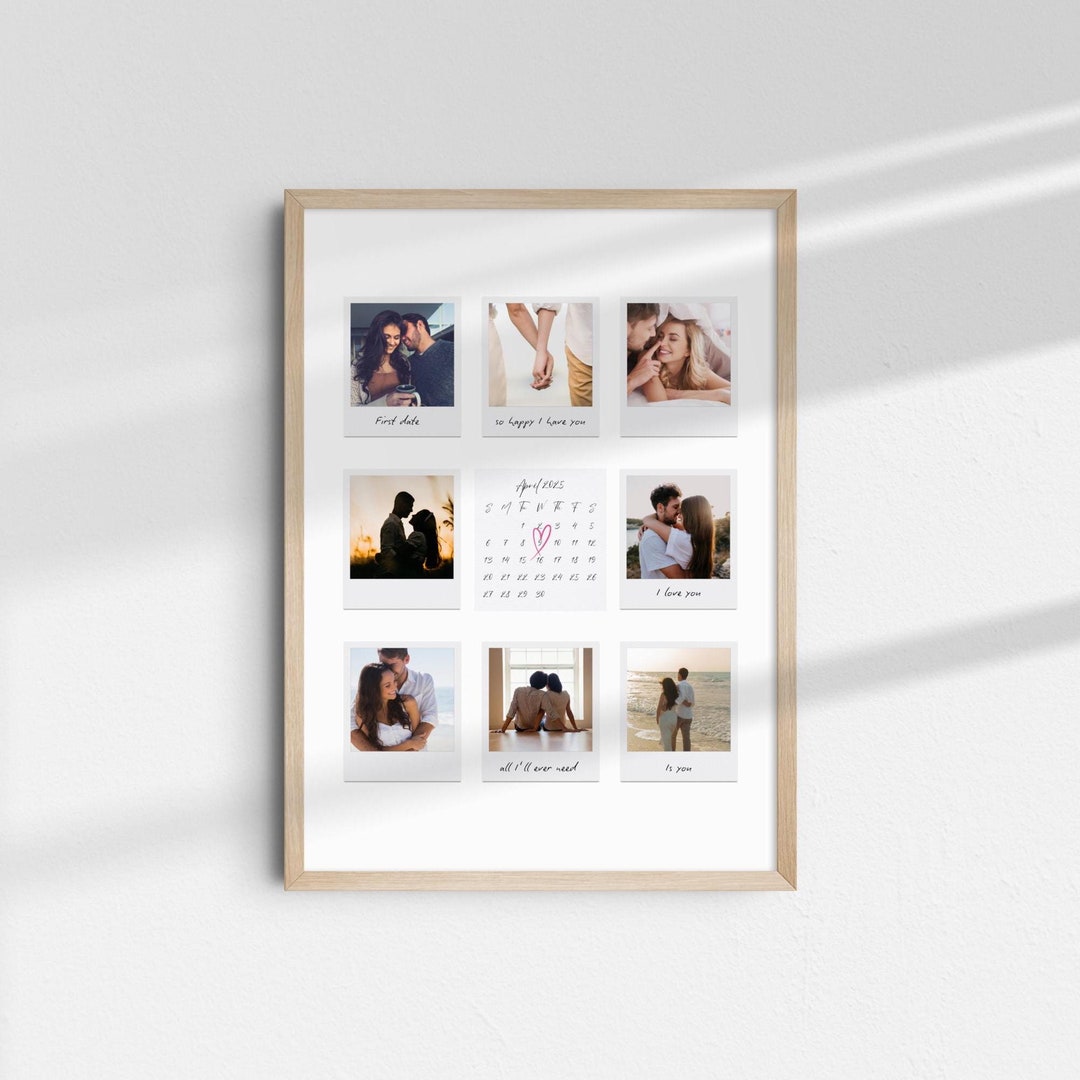 Custom Polaroid Frame Anniversary Template, Personalized Gift for Loved ...