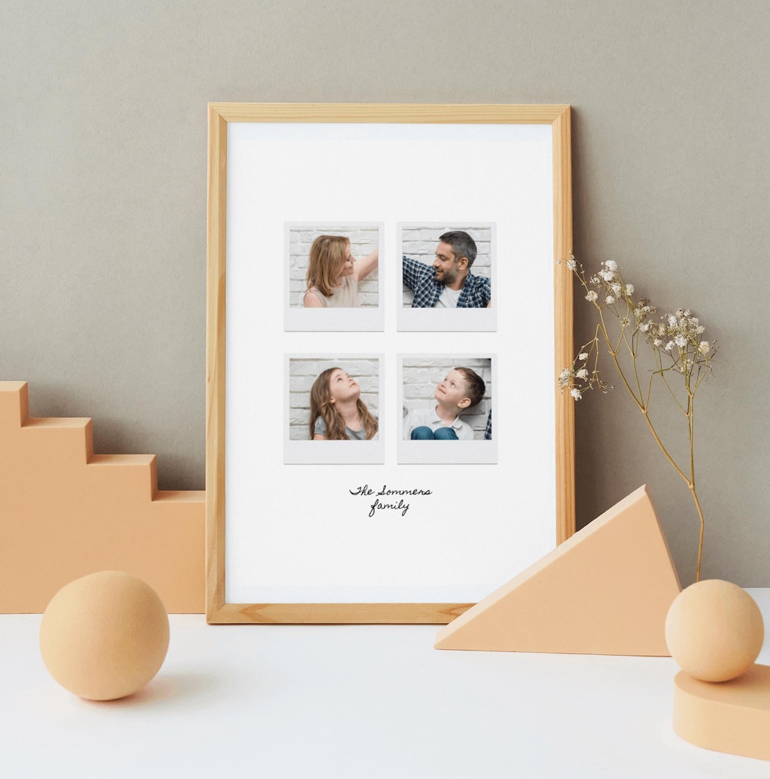 Family Polaroid Frame Template, Living Room Wall Decor, Printable Canva ...