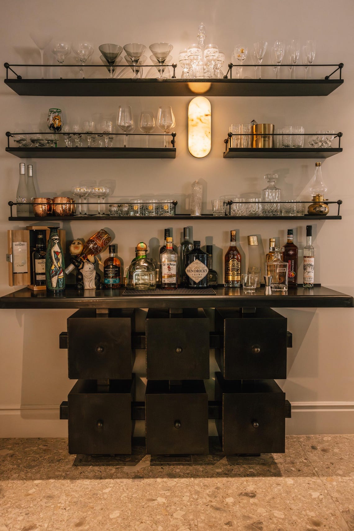 Custom Patinated Metal Shelving | Modern Open Wall Shelves for Home or ...