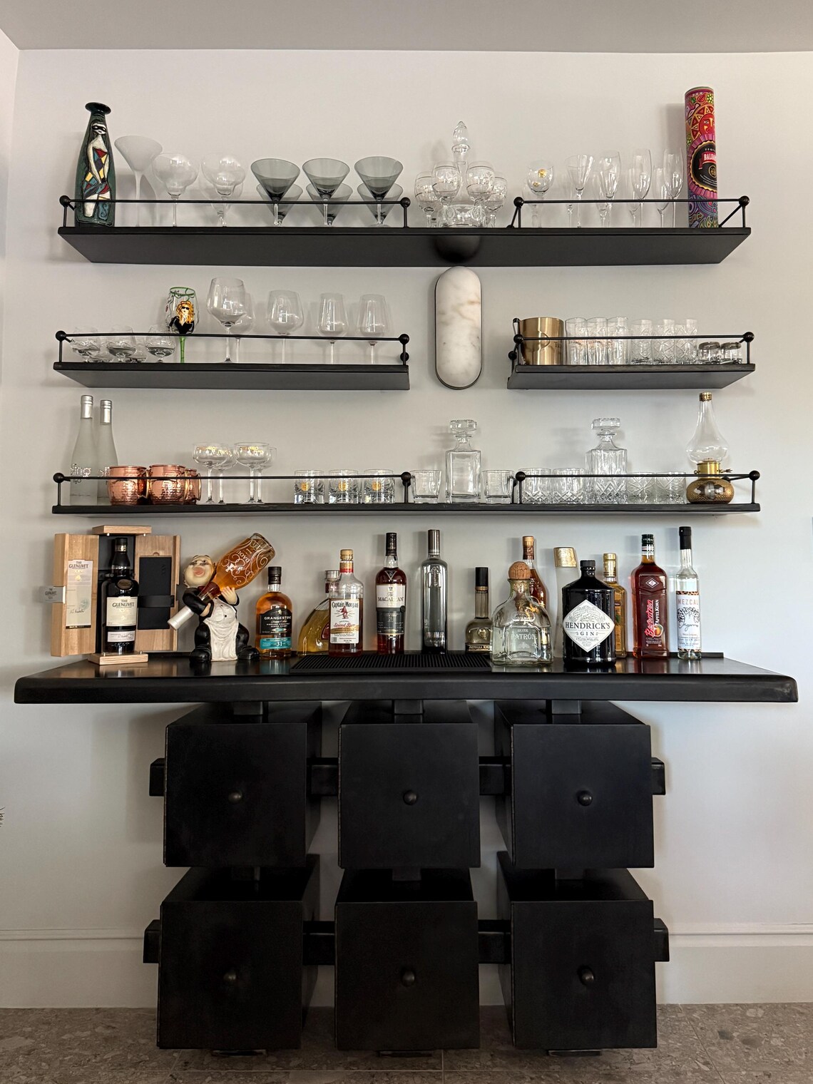 Custom Patinated Metal Shelving | Modern Open Wall Shelves for Home or ...