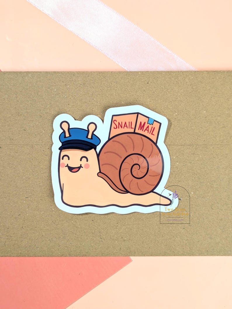 Snail Mail Club Sticker - Happy Mail Decor | Cute Postman Snail ...