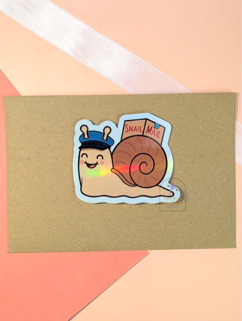 Snail Mail Club Sticker - Happy Mail Decor | Cute Postman Snail ...