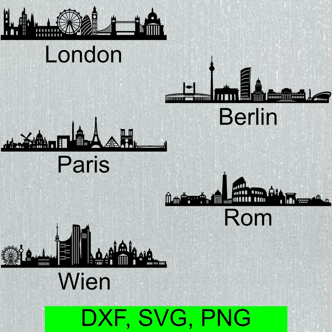Laser Cut Paris Paris DXF File for Engraving Paris Skyline Template ...