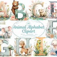 Jungle Animals Alphabet Letters Cliparts DTF and Sublimation PNG Design ...