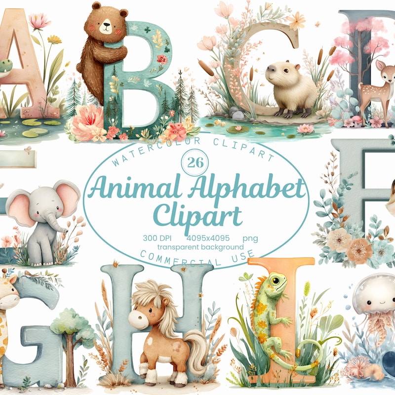 Alphabet Animals Stickers - Etsy