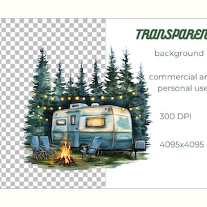 Camping Clipart Collection, Outdoor Adventures Hiking Watercolor ...