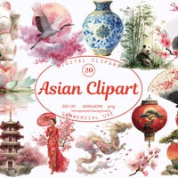 Chinoiserie Porcelain Vase Clipart Chinese Vases PNG Instant Digital ...