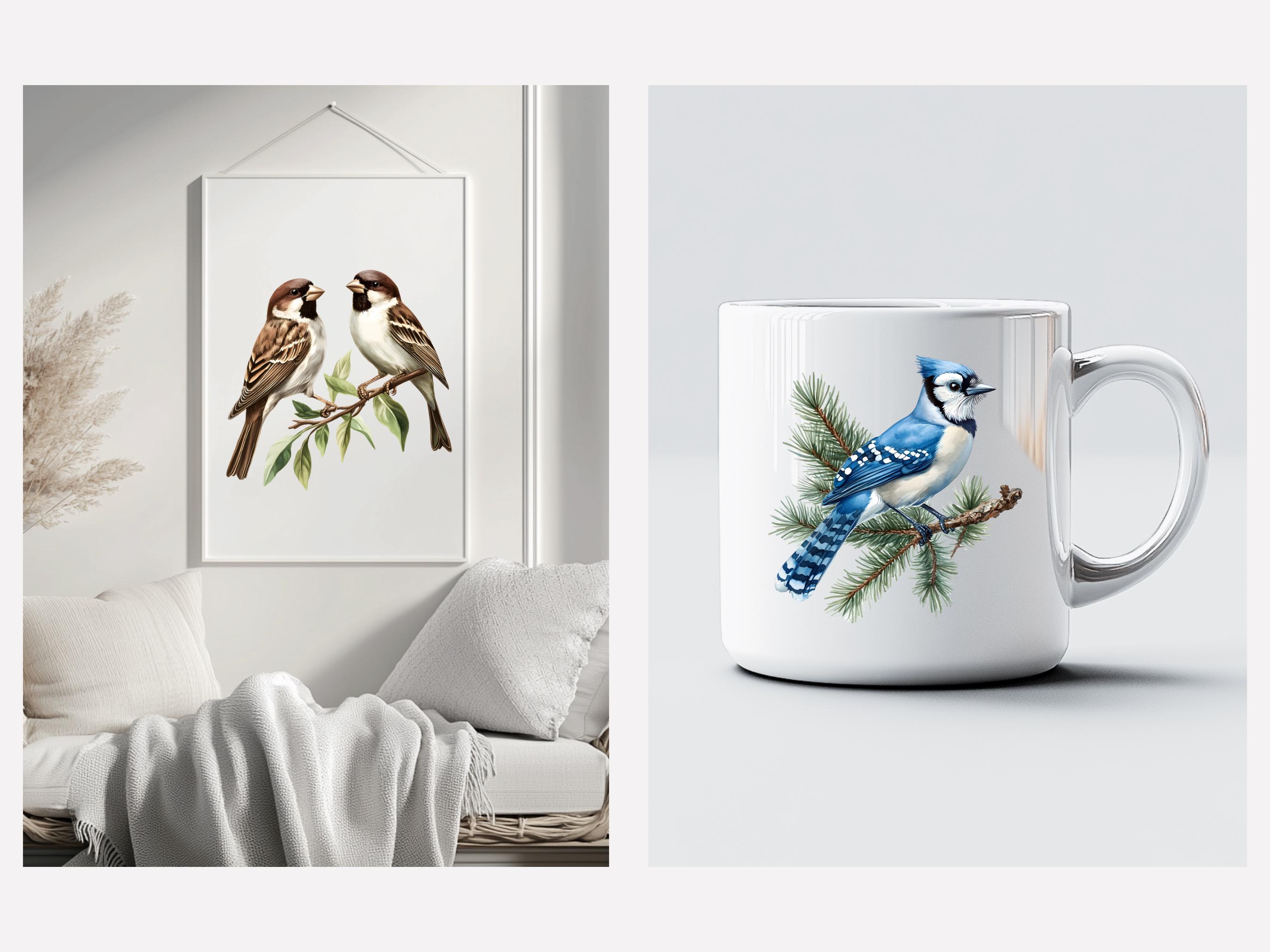 Backyard Bird Clipart Collection, North America Birds Watercolor ...