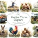 On the Farm Clipart Collection, Rustic Country Homestead, Watercolor ...