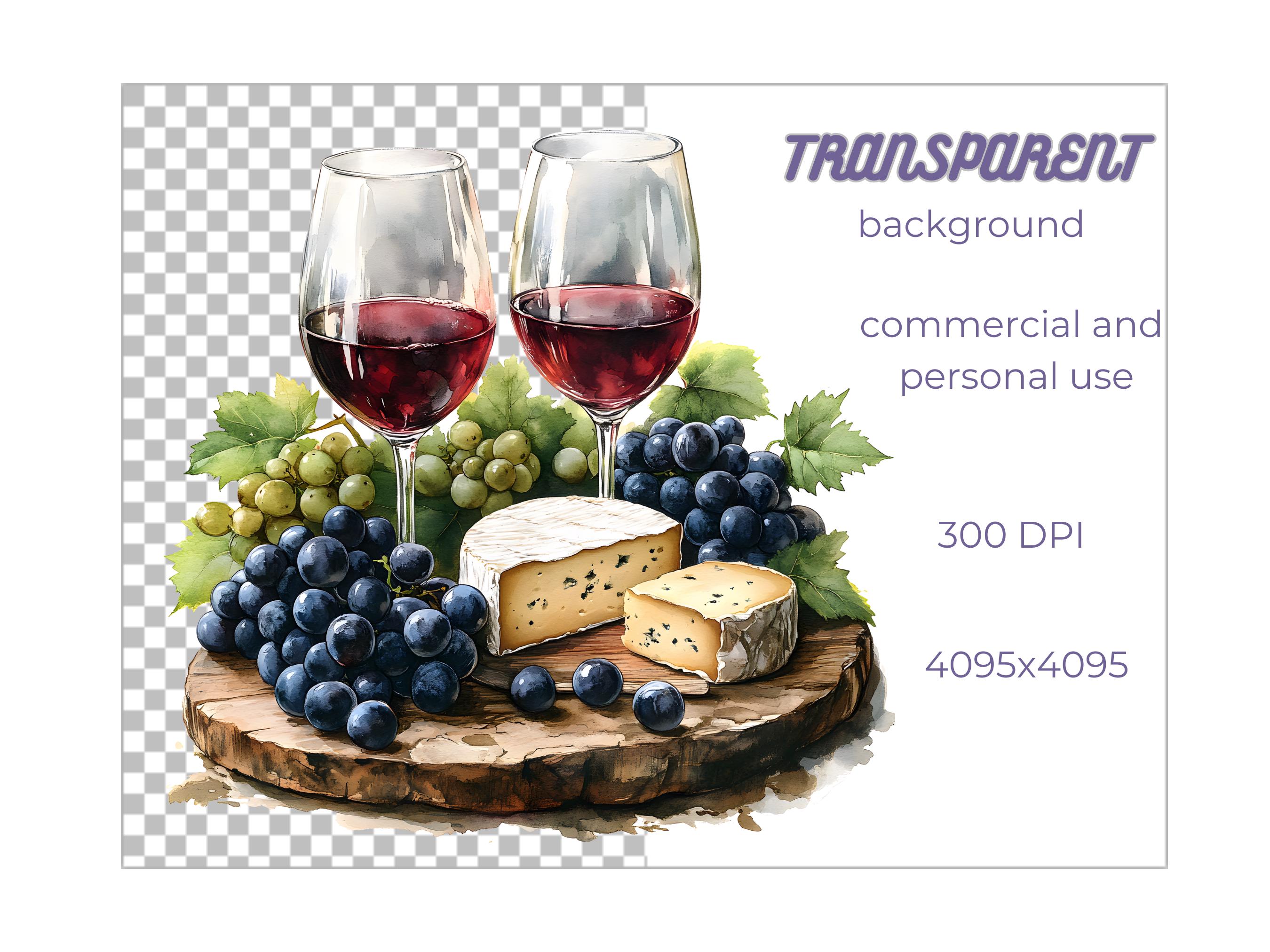 Grapes and Wine Clipart Collection, Vineyards Watercolor Graphics 20 ...