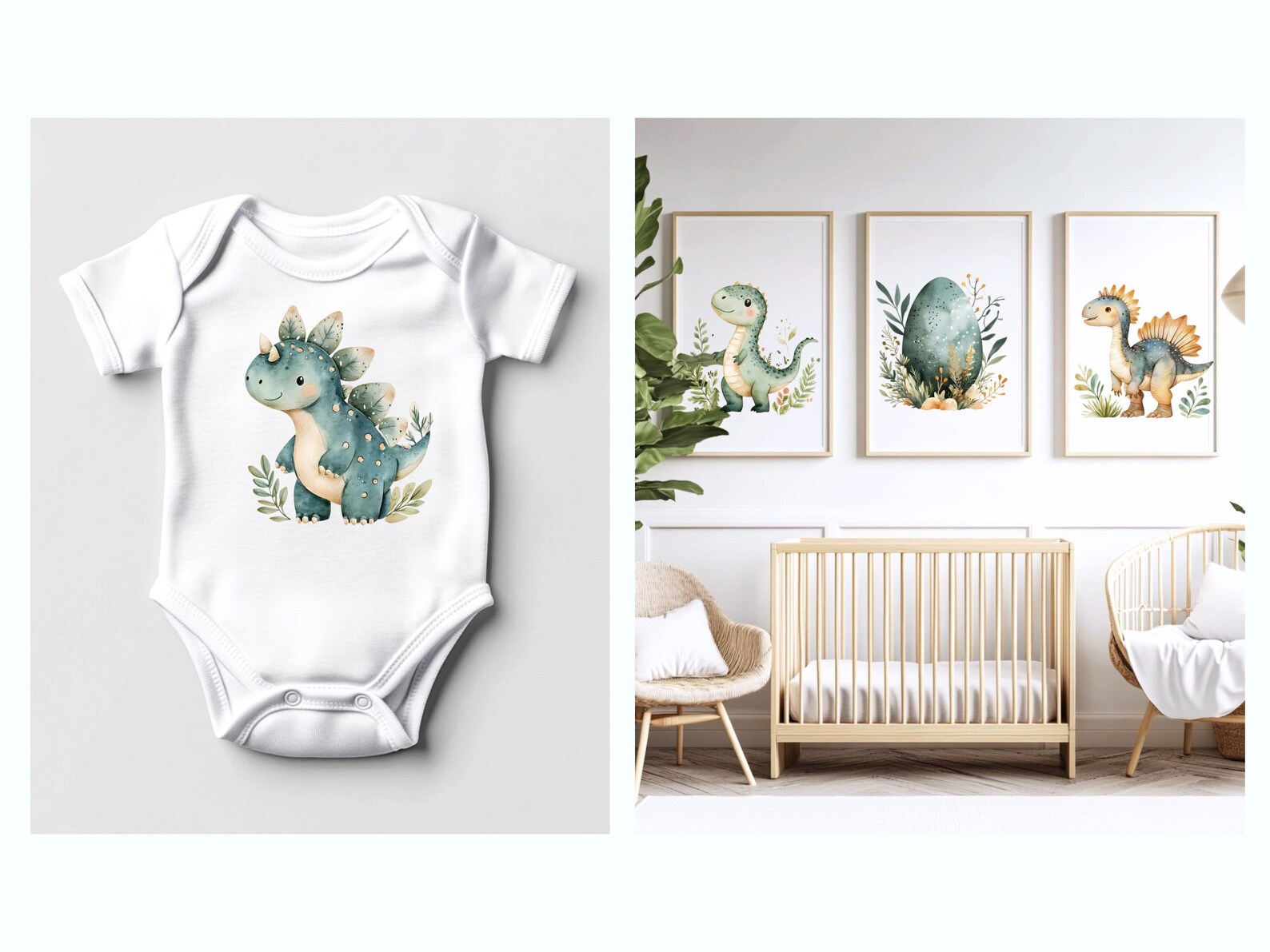Dinosaurs Clip Art Collection, Cute Cartoon Nursery Decor 20 PNG ...