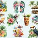 Tropical Paradise Clipart Collection, Watercolor Beach Island 20 PNG ...