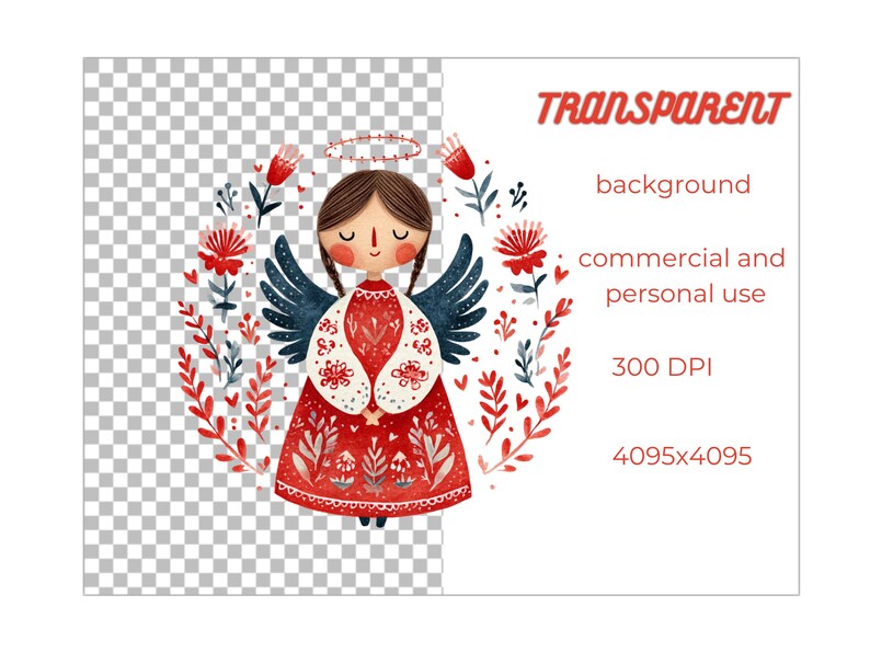 Folk Christmas Clipart Collection, Whimsical Nordic Inspired Holiday ...